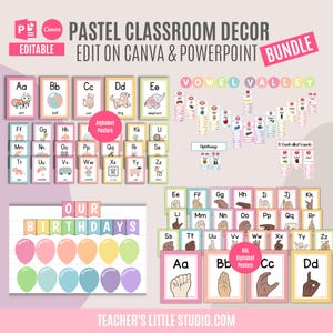 Pastel Classroom Decor BUNDLE | Calming Classroom Decor | Printable and ...