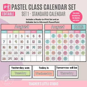Classroom Calendar Set and Weather Display | Editable Calendar Template ...