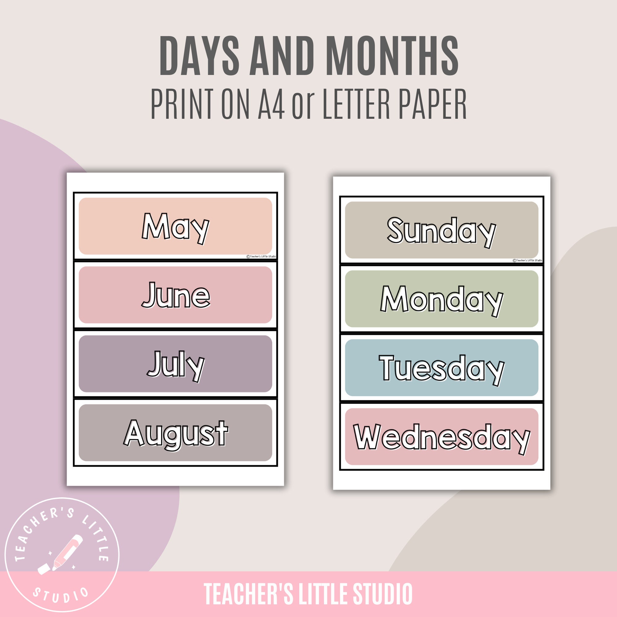 Days of the Week | Months of the Year | Classroom Display Posters ...