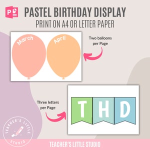 Pastel Balloon Birthday Display | Classroom Birthday Bulletin Board ...