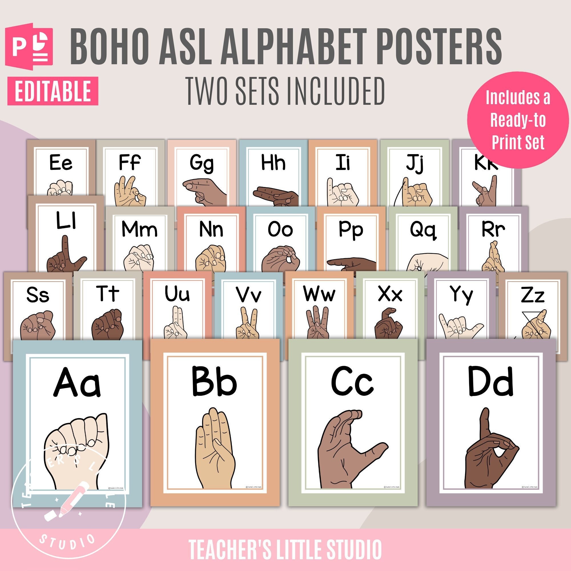 ASL Alphabet Posters Printable Classroom Alphabet Editable - Etsy Australia
