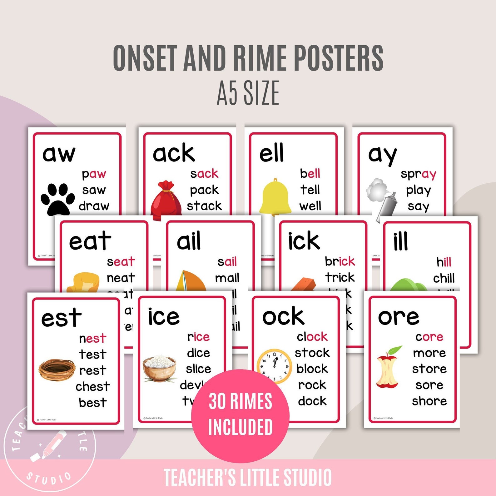 Onset and Rime Posters | Rhyming Words | Educational Resources ...