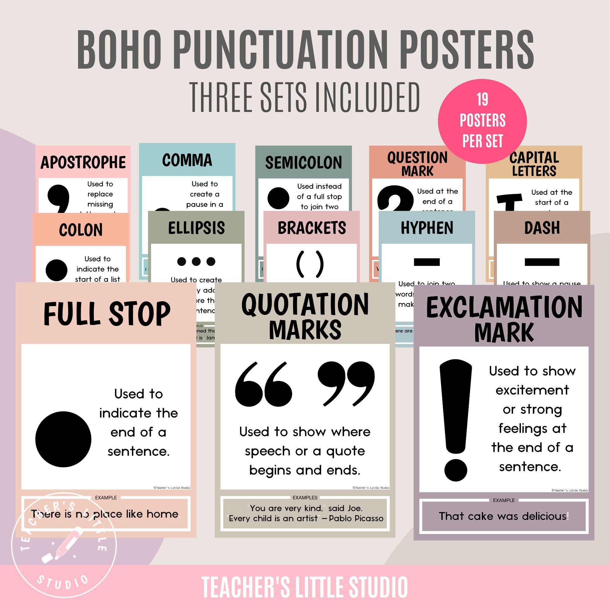 Boho Punctuation Posters Educational Posters English - Etsy
