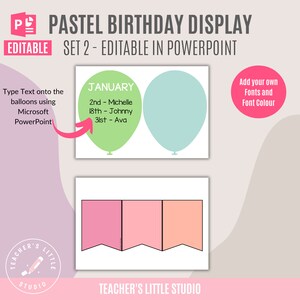 Pastel Balloon Birthday Display | Classroom Birthday Bulletin Board ...