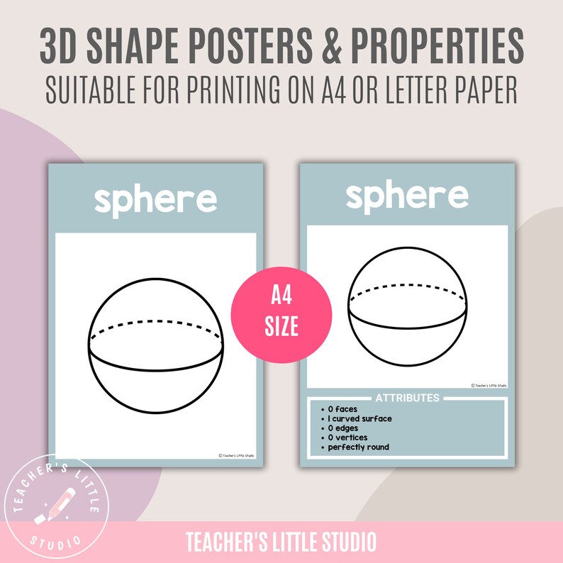 3D Shape Poster Sets With Properties Printable Shape Posters - Etsy