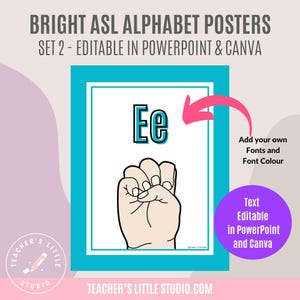 ASL Alphabet Posters | Printable Classroom Alphabet | Editable in Canva ...