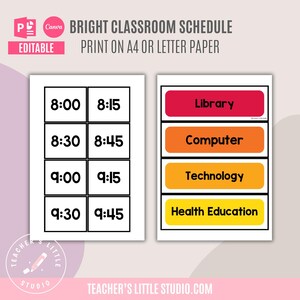Bright Class Schedule | Editable in Powerpoint and Canva | Ready-to ...