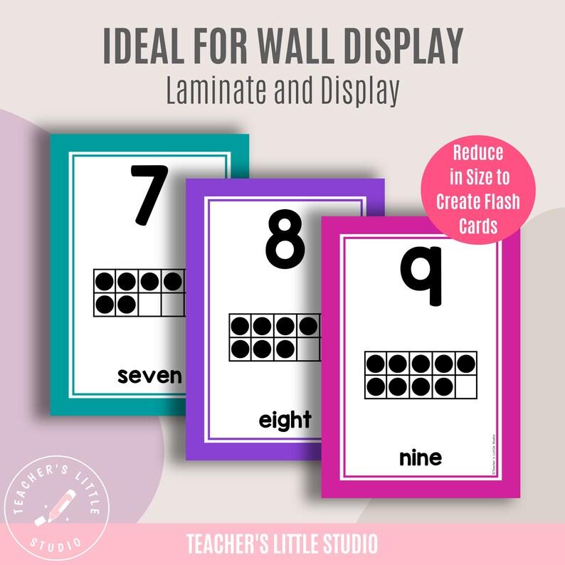 Bright Ten Frame Number Posters Bright Rainbow Colours Number Wall ...