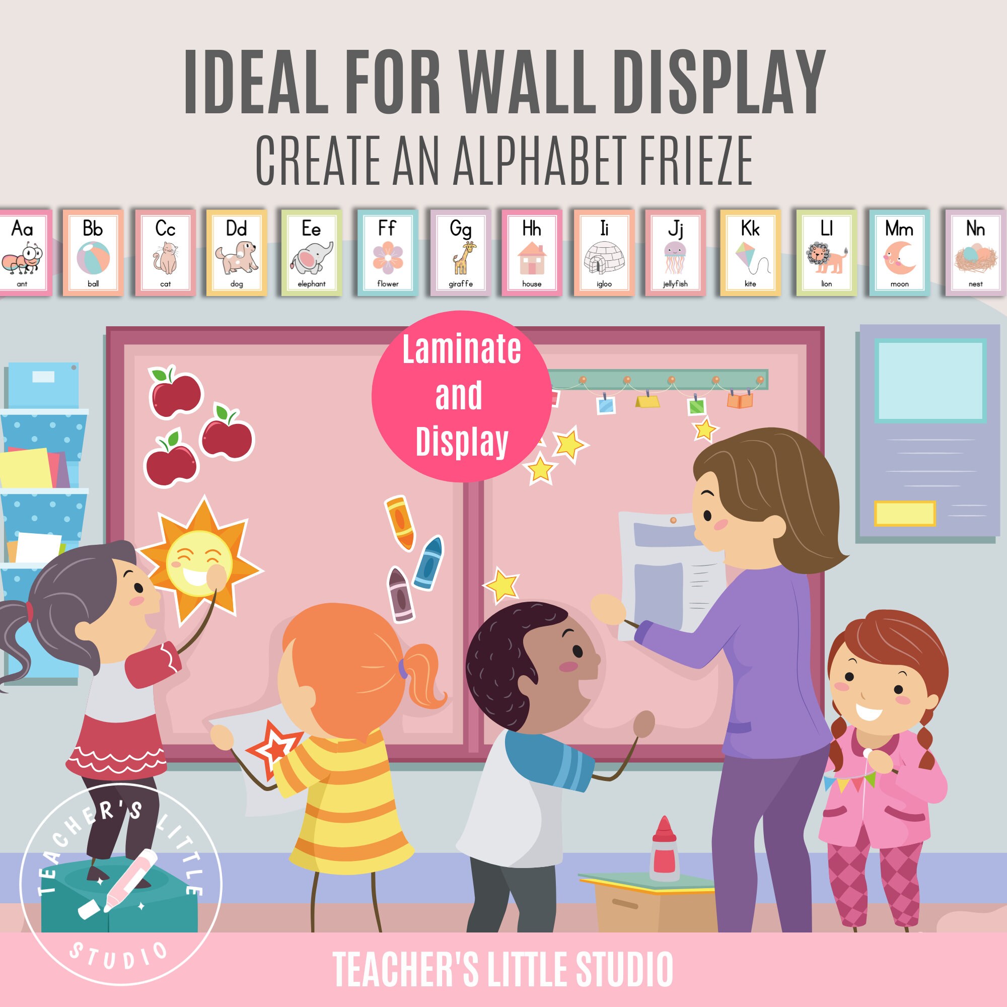 Pastel Alphabet Posters Classroom Decor Alphabet Wall - Etsy