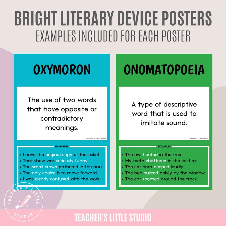 Literary Devices Posters Figurative Language Set English - Etsy