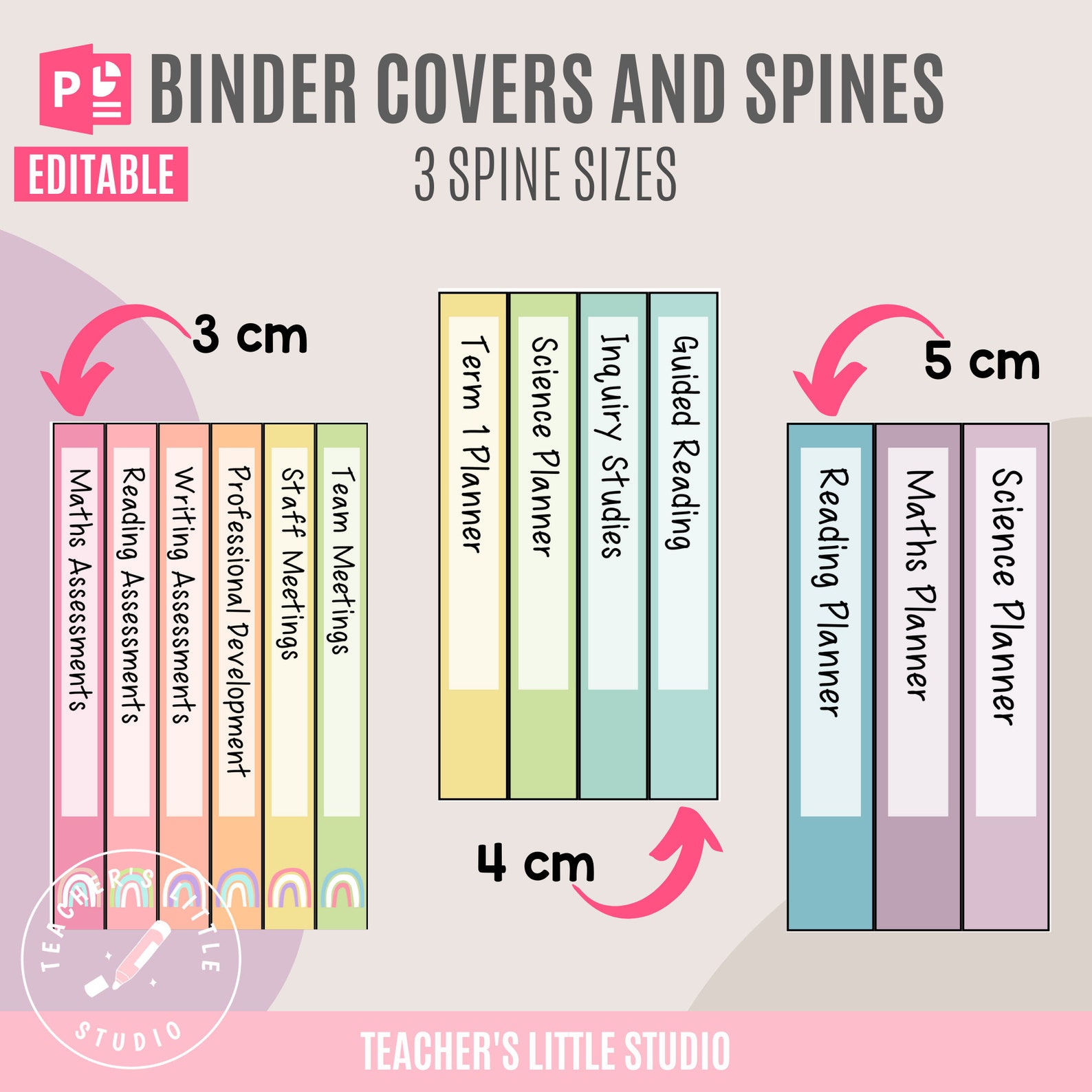 Pastel Binder Covers and Spines | Pastel Rainbow Binder Labels ...