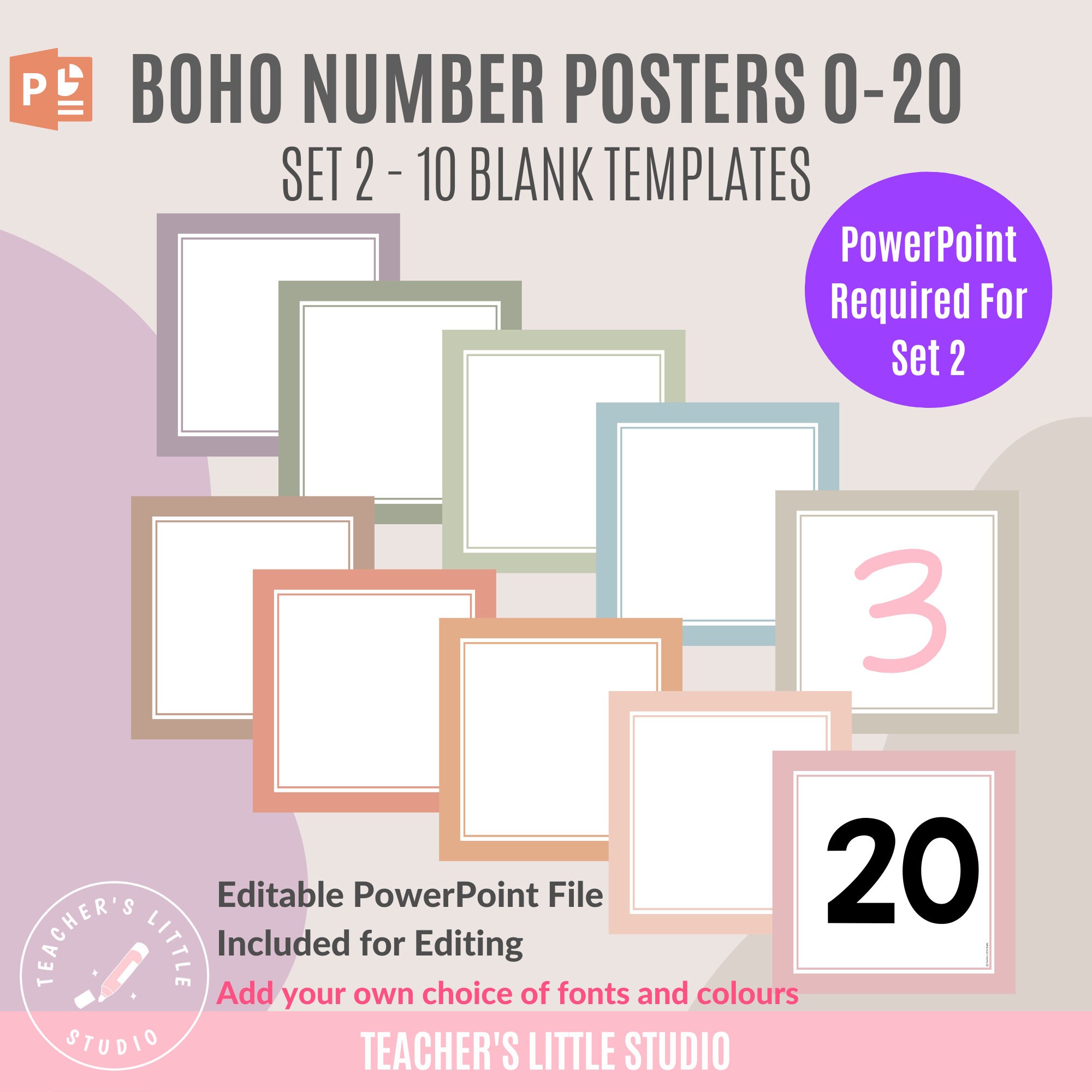 Boho Square Number Posters Boho Classroom Decor Homeschool - Etsy