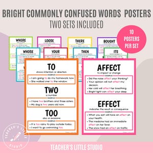 Commonly Confused Words Posters | English Grammar Posters | Bright ...