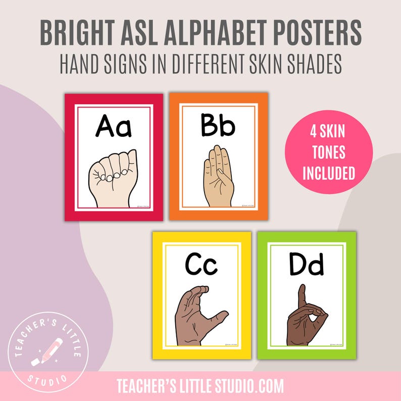 ASL Alphabet Posters | Printable Classroom Alphabet | Editable in Canva ...