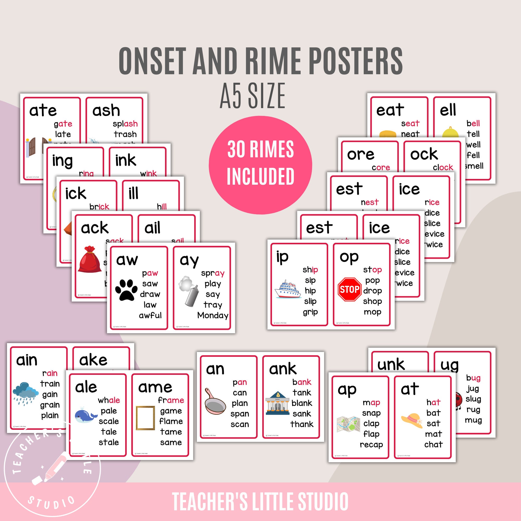 Onset and Rime Posters | Rhyming Words | Educational Resources ...
