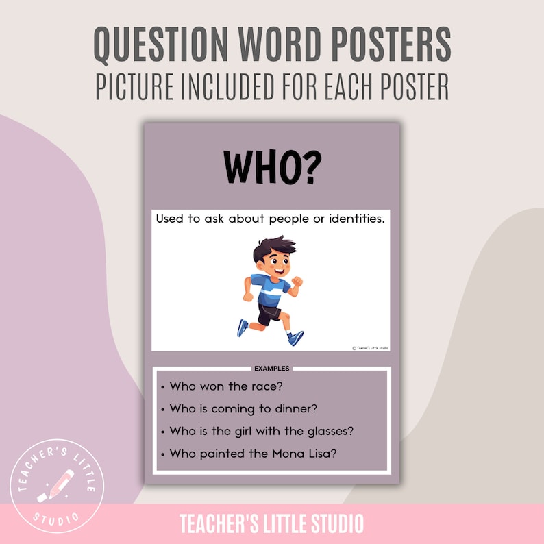 Question Word Poster Set | WH Question Visual Aids | ESL Grammar ...