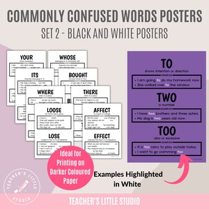 Commonly Confused Words Posters English Grammar Posters - Etsy