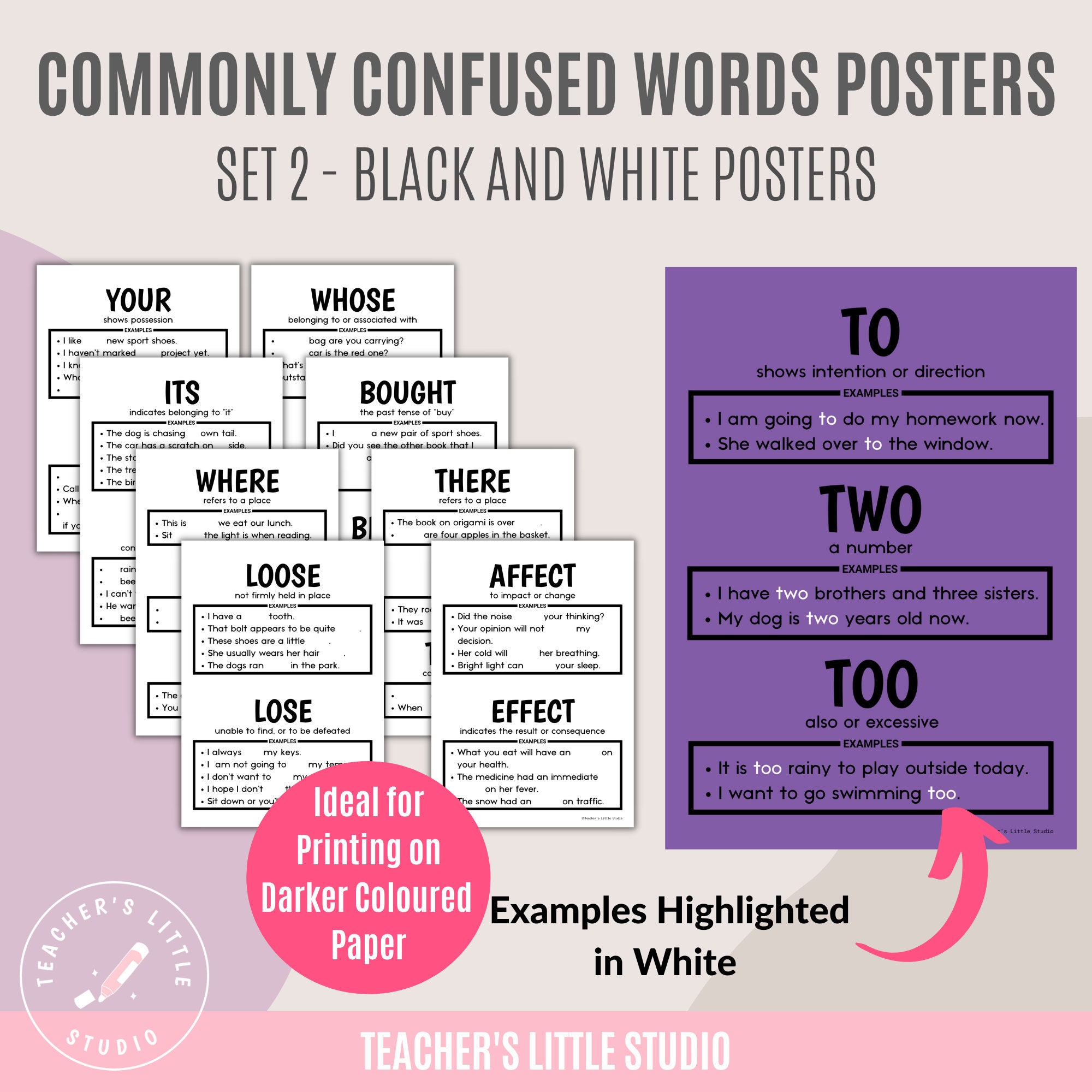 Commonly Confused Words Posters English Grammar Posters - Etsy
