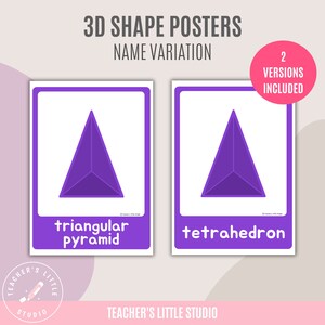 3D Shapes Poster Set | 3D Objects | Bright Classroom Decor | Printable ...