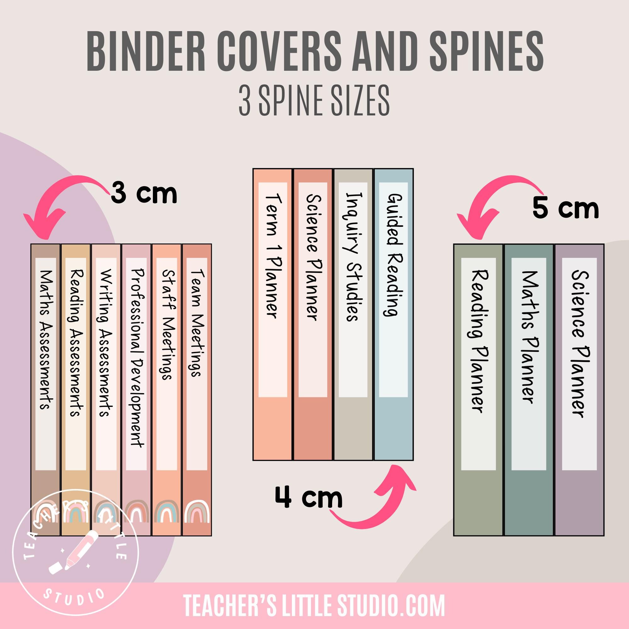 Boho Binder Covers and Spines | Boho Rainbow Binder Labels | Editable ...