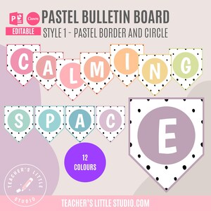 Bulletin Board Banner | Pastel Bunting Class Banner | Pastel Dotty ...
