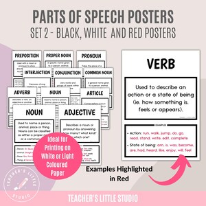 Parts of Speech Posters | Bright Classroom Decor | Educational Posters ...