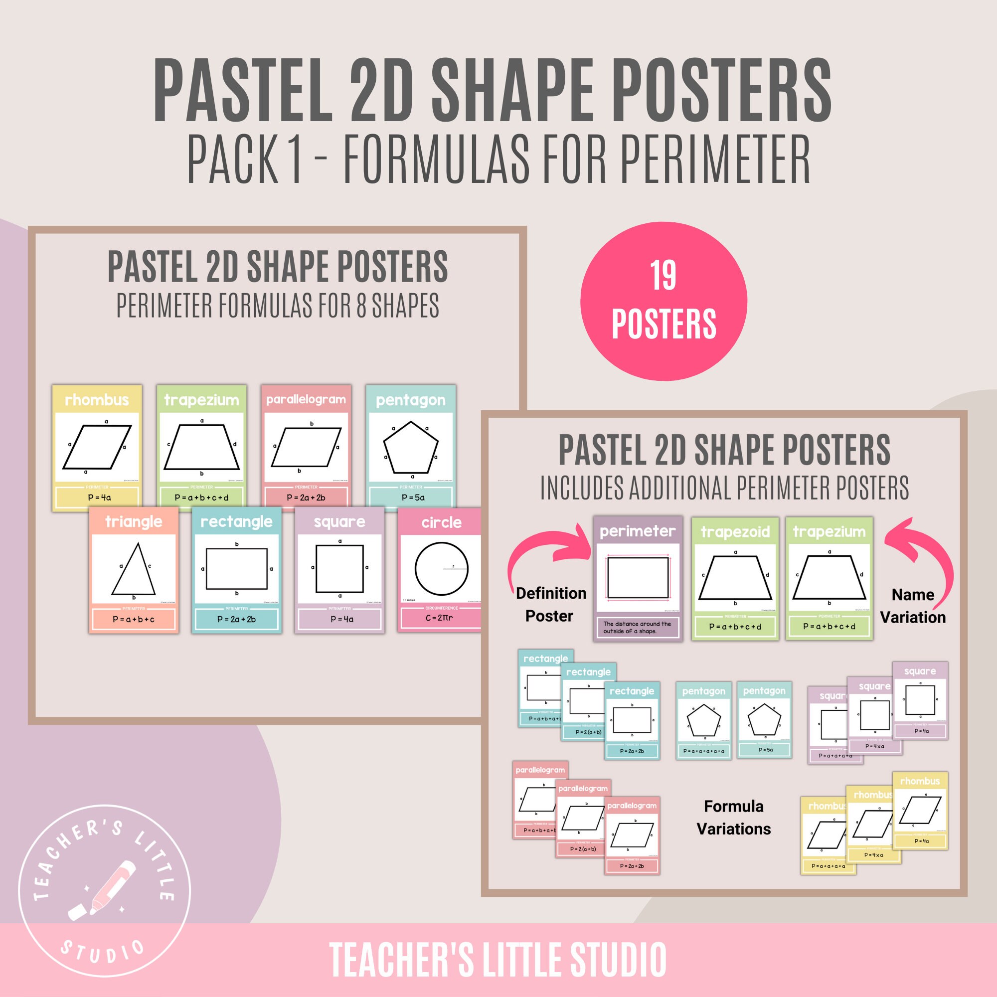2D & 3D Shape Poster Bundle 4 Pack Shape Poster Sets With - Etsy Canada