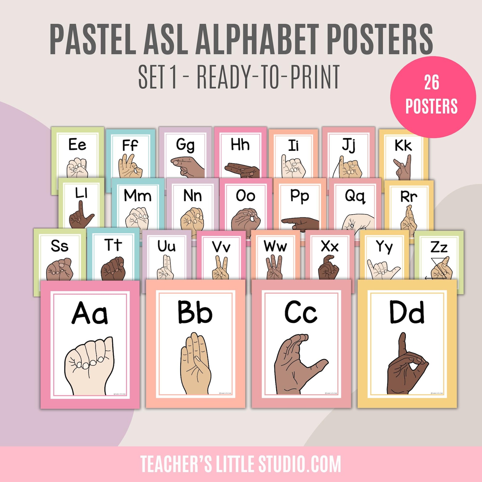 ASL Alphabet Posters | Printable Classroom Alphabet | Editable in Canva ...