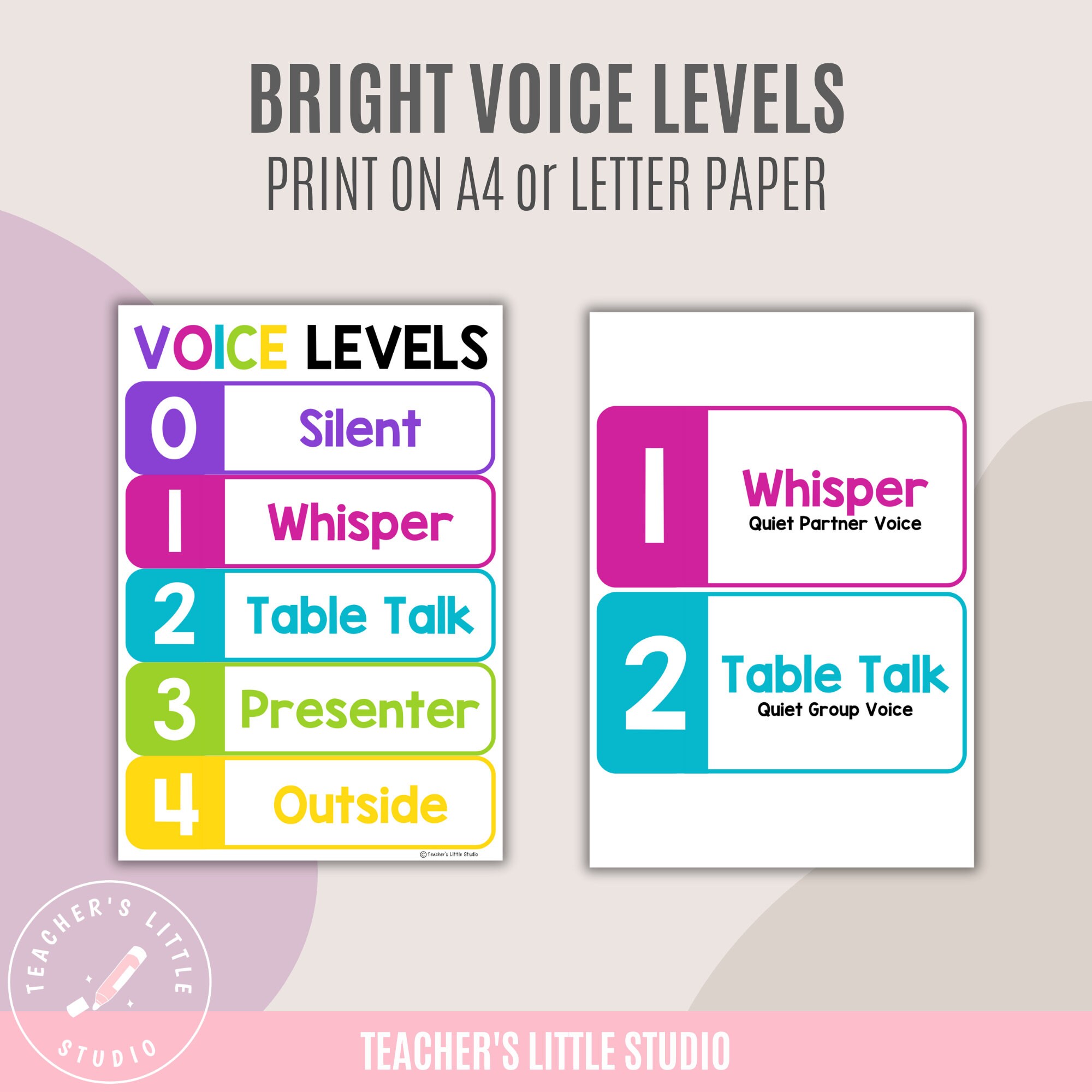 Voice Levels Classroom Posters and Labels Classroom Voice - Etsy