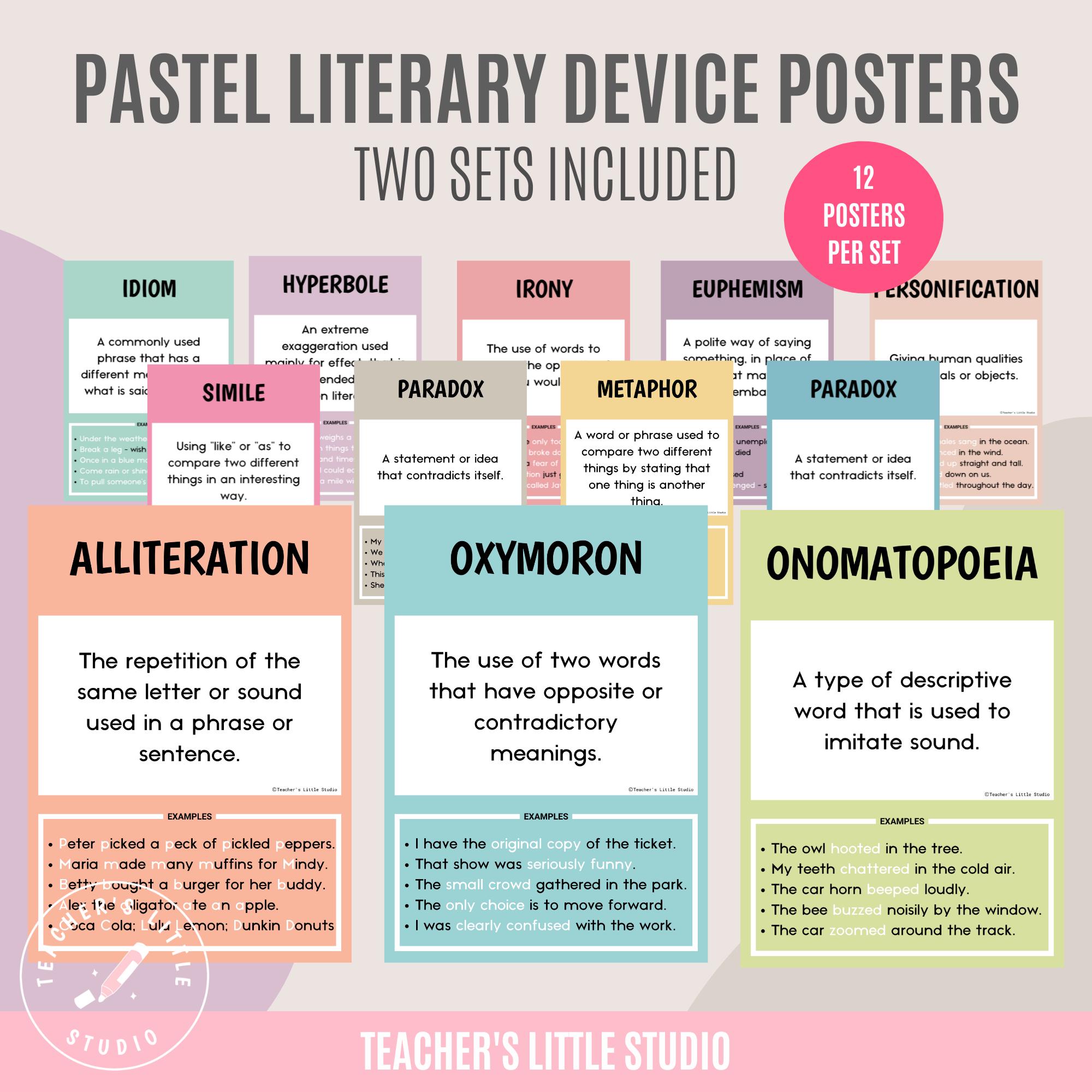 Literary Devices Posters | Figurative Language Set | English Posters ...