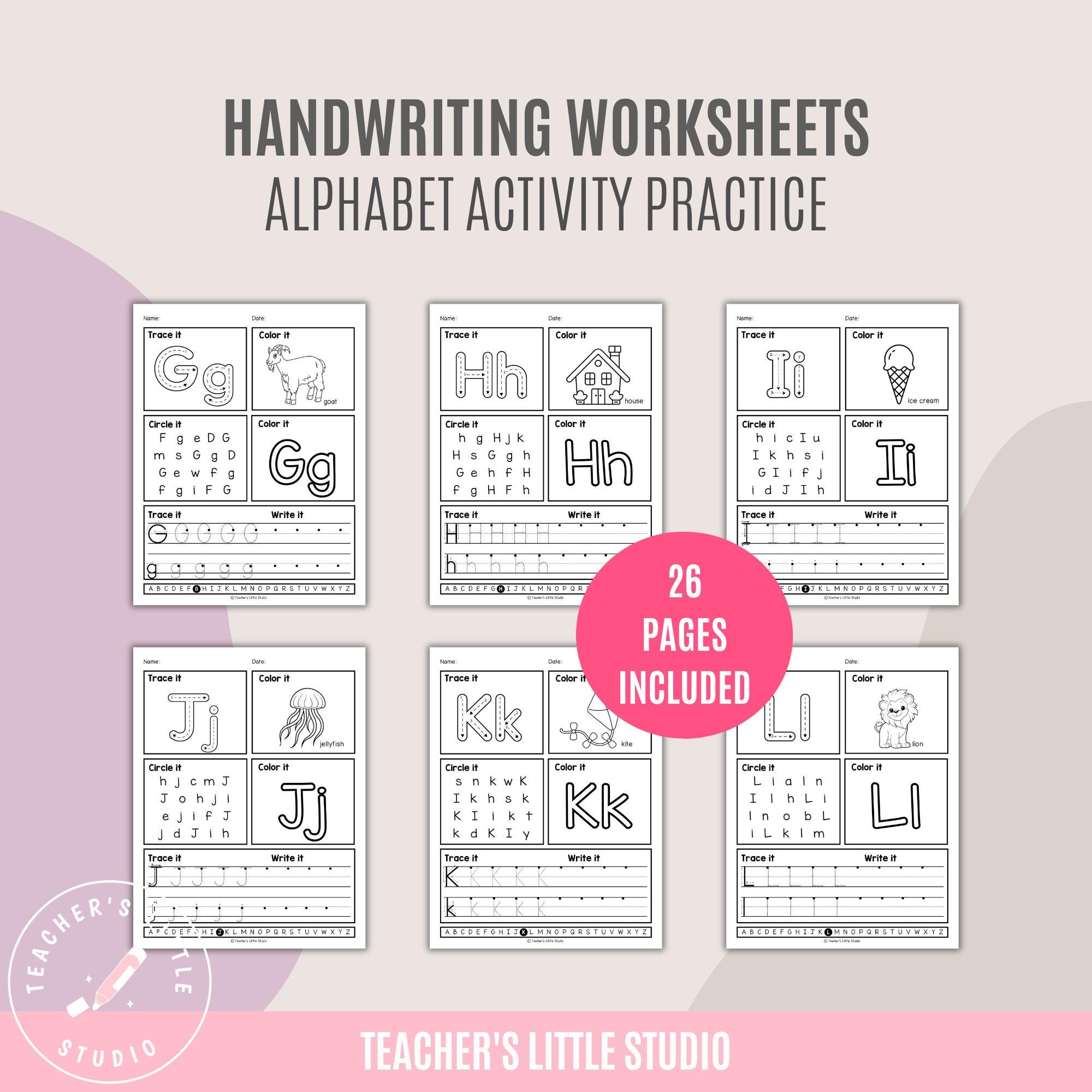 Handwriting Practice Worksheets | Alphabet Tracing | Guided Letter ...