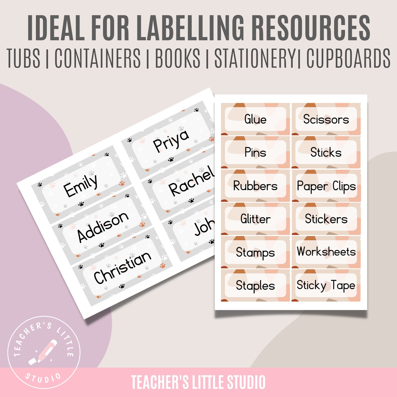 Editable Classroom Labels Canva Template Boho Classroom - Etsy