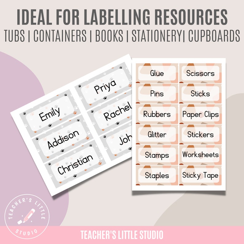 Editable Classroom Labels Canva Template Boho Classroom - Etsy