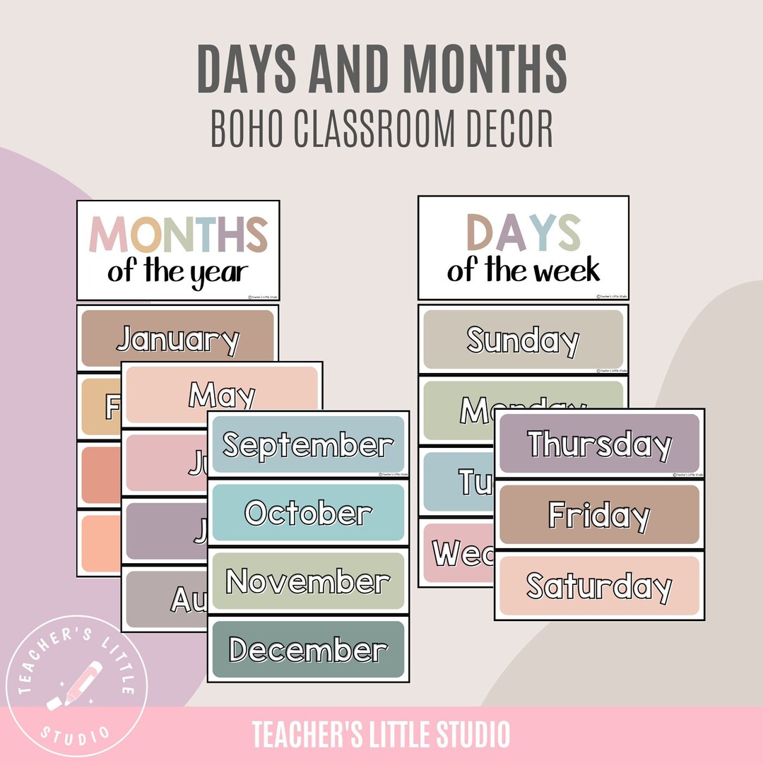 Days of the Week | Months of the Year | Classroom Display Posters ...