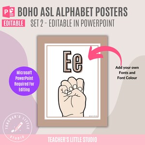 ASL Alphabet Posters | Printable Classroom Alphabet | Editable ASL ...