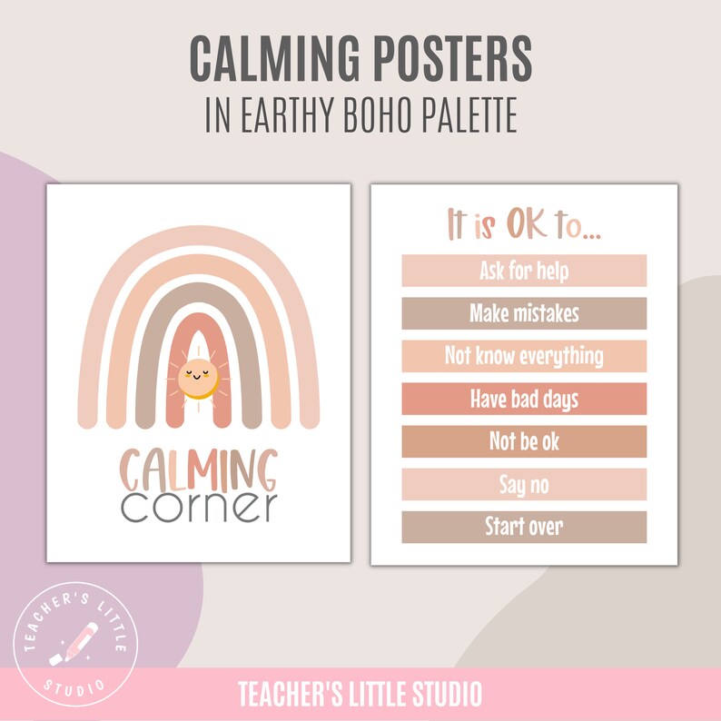 6 Calming Posters Educational Printables Calming Corner - Etsy