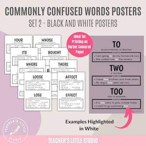 Commonly Confused Words Posters English Grammar Posters Pastel ...