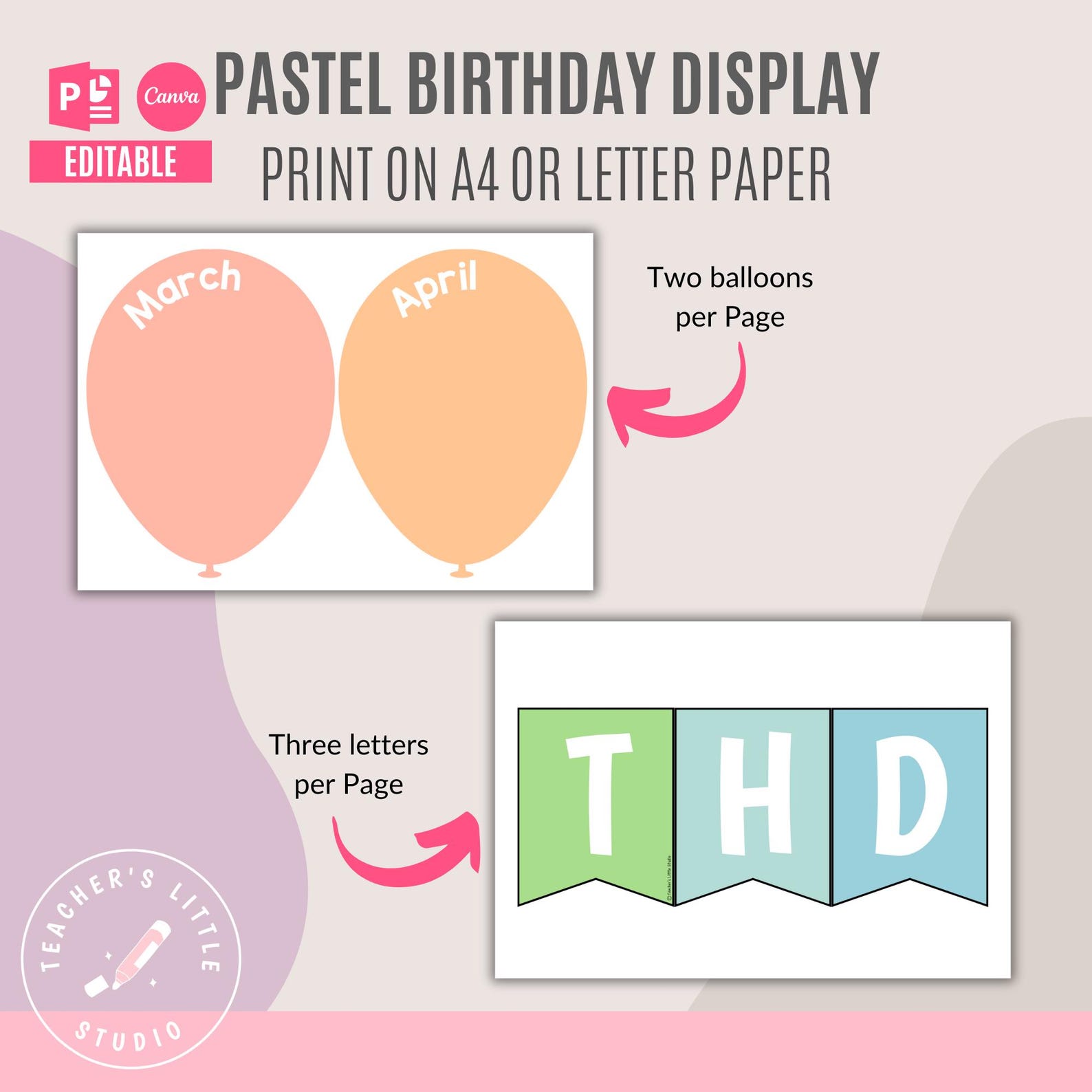 Pastel Balloon Birthday Display | Classroom Birthday Bulletin Board ...