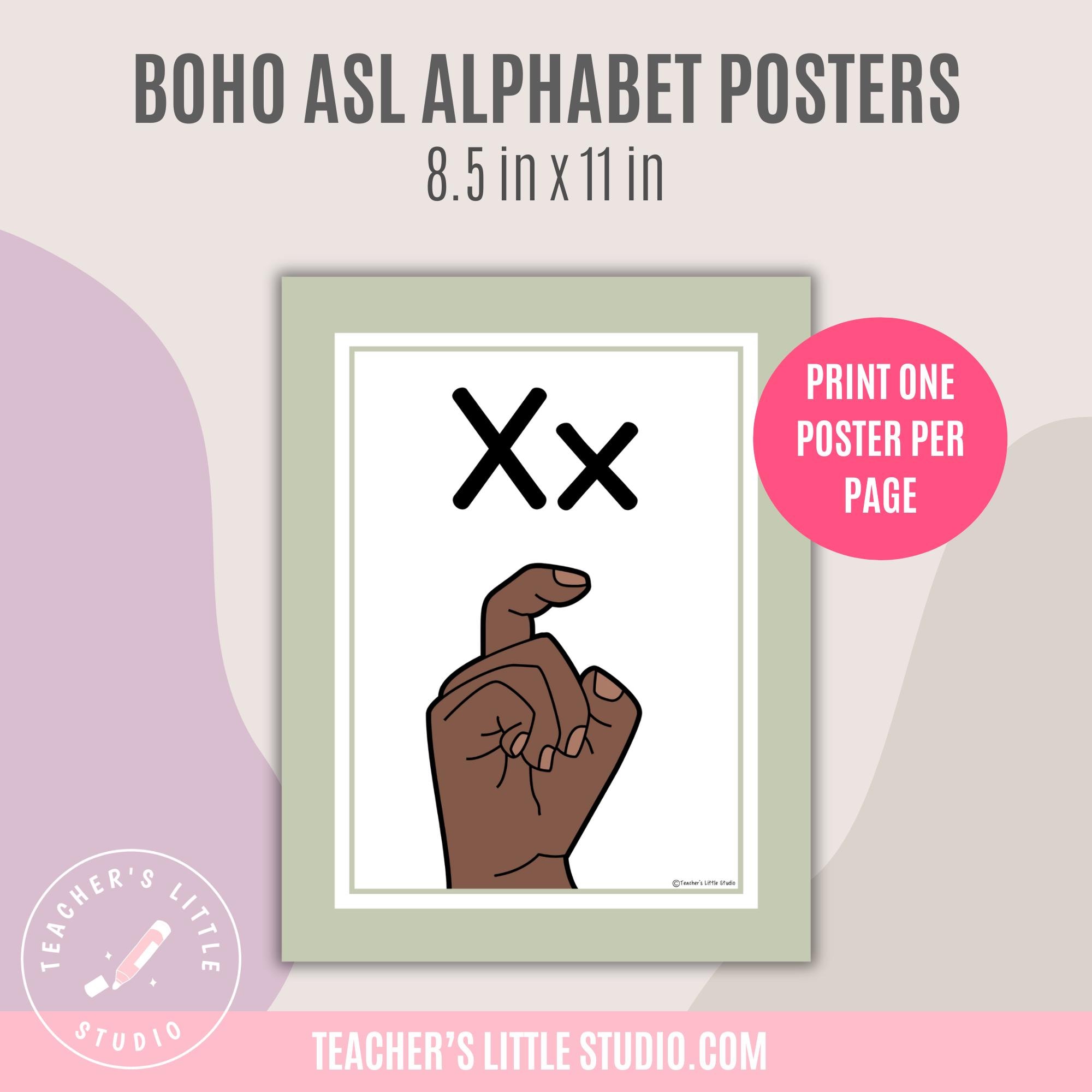 ASL Alphabet Posters | Printable Classroom Alphabet | Editable in Canva ...