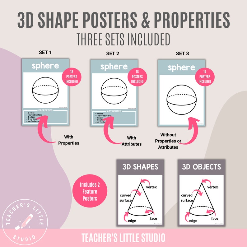 3D Shape Poster Sets With Properties | Printable Shape Posters With ...