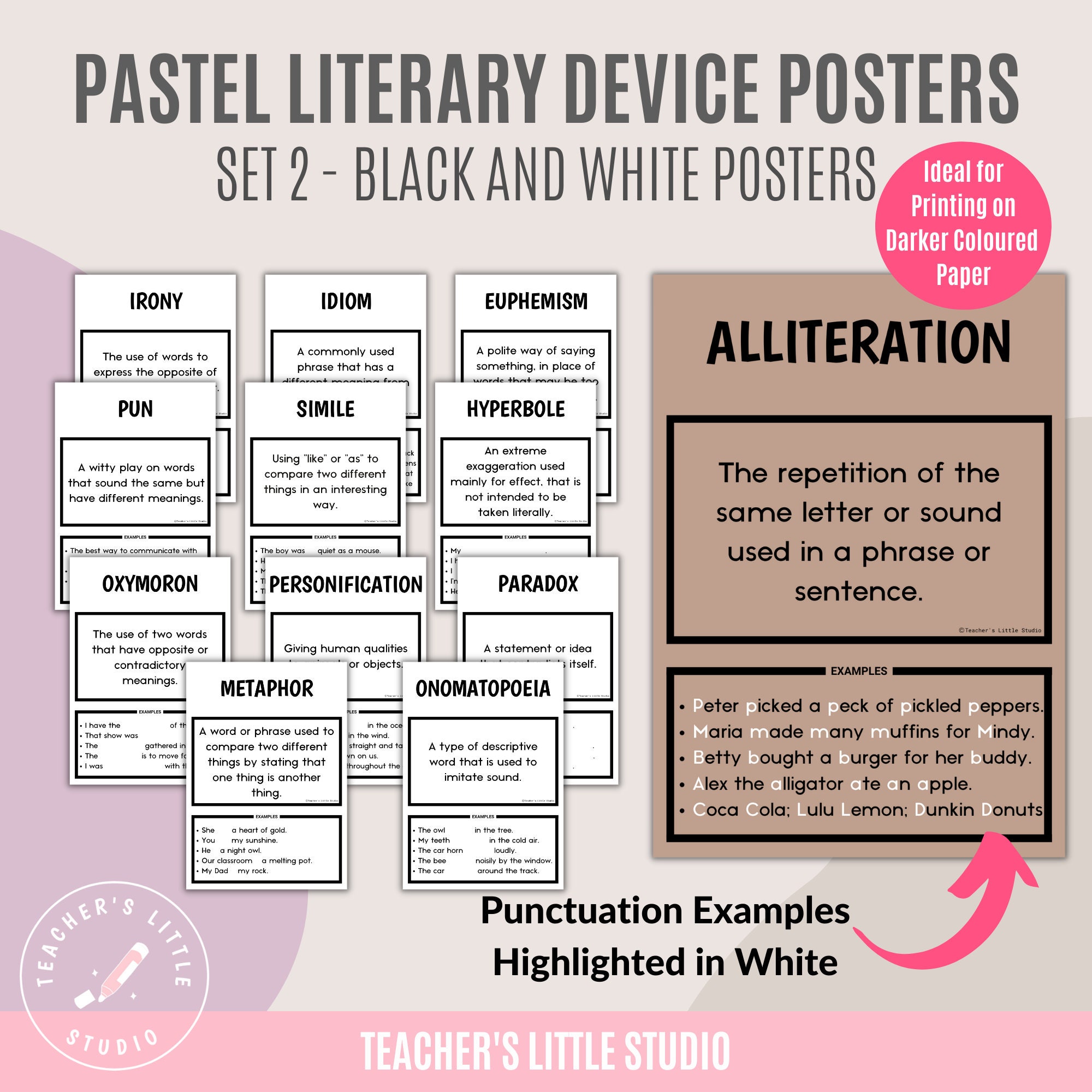 Literary Devices Posters Figurative Language Set English - Etsy
