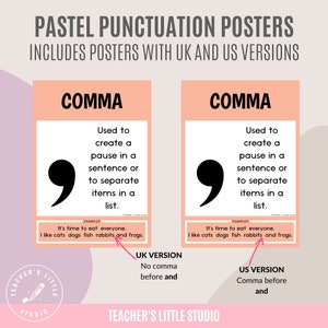 Pastel Punctuation Posters | Educational Posters | English Posters ...