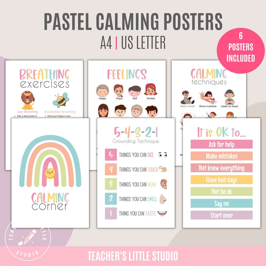 6 Calming Posters | Educational Printables | Calming Corner Set ...