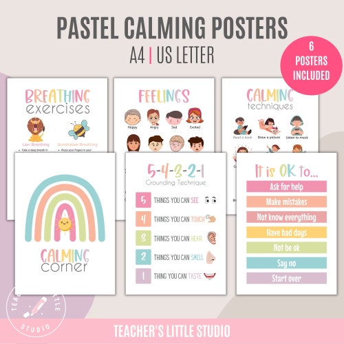 6 Calming Posters Educational Printables Calming Corner - Etsy