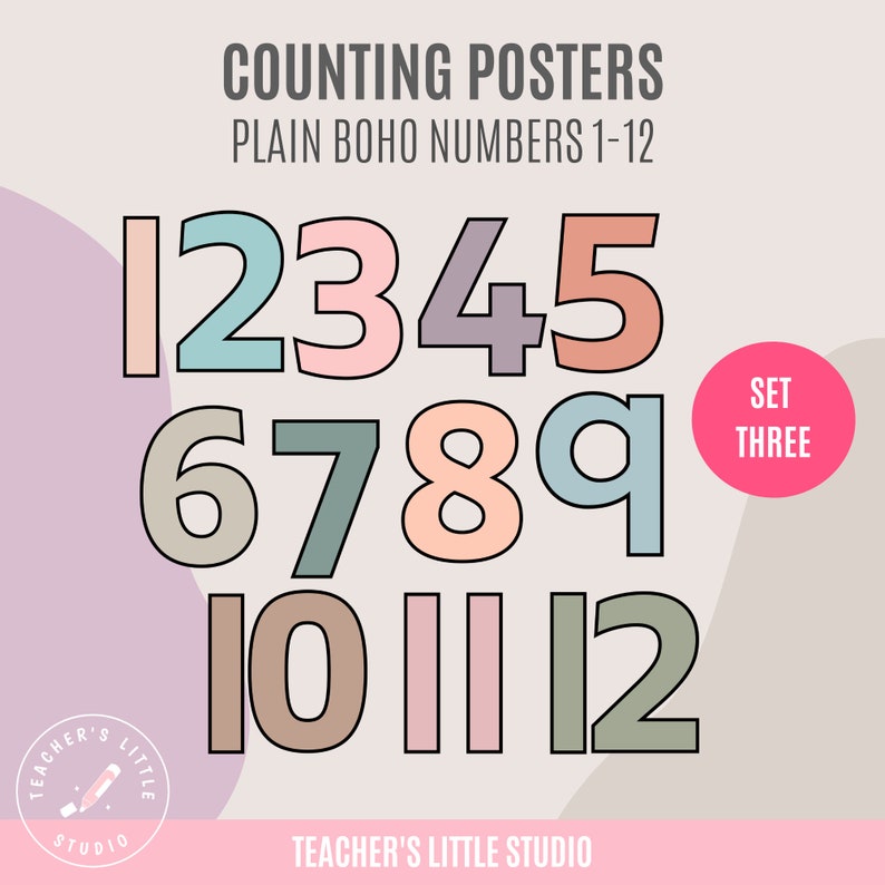 Boho Skip Counting Posters Large Number Display - Etsy
