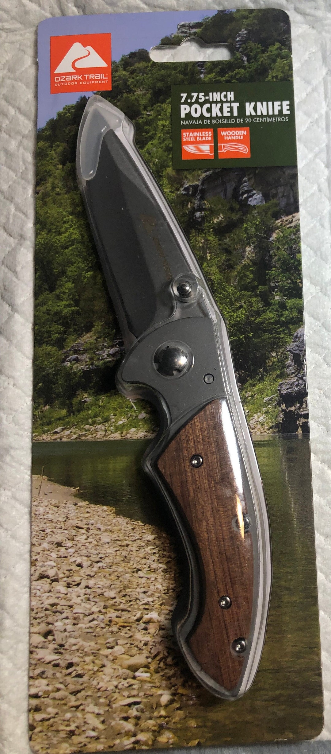 Ozark Trail Folding Knife, 7.75 In, With Wood Handle & Liner Lock - Etsy