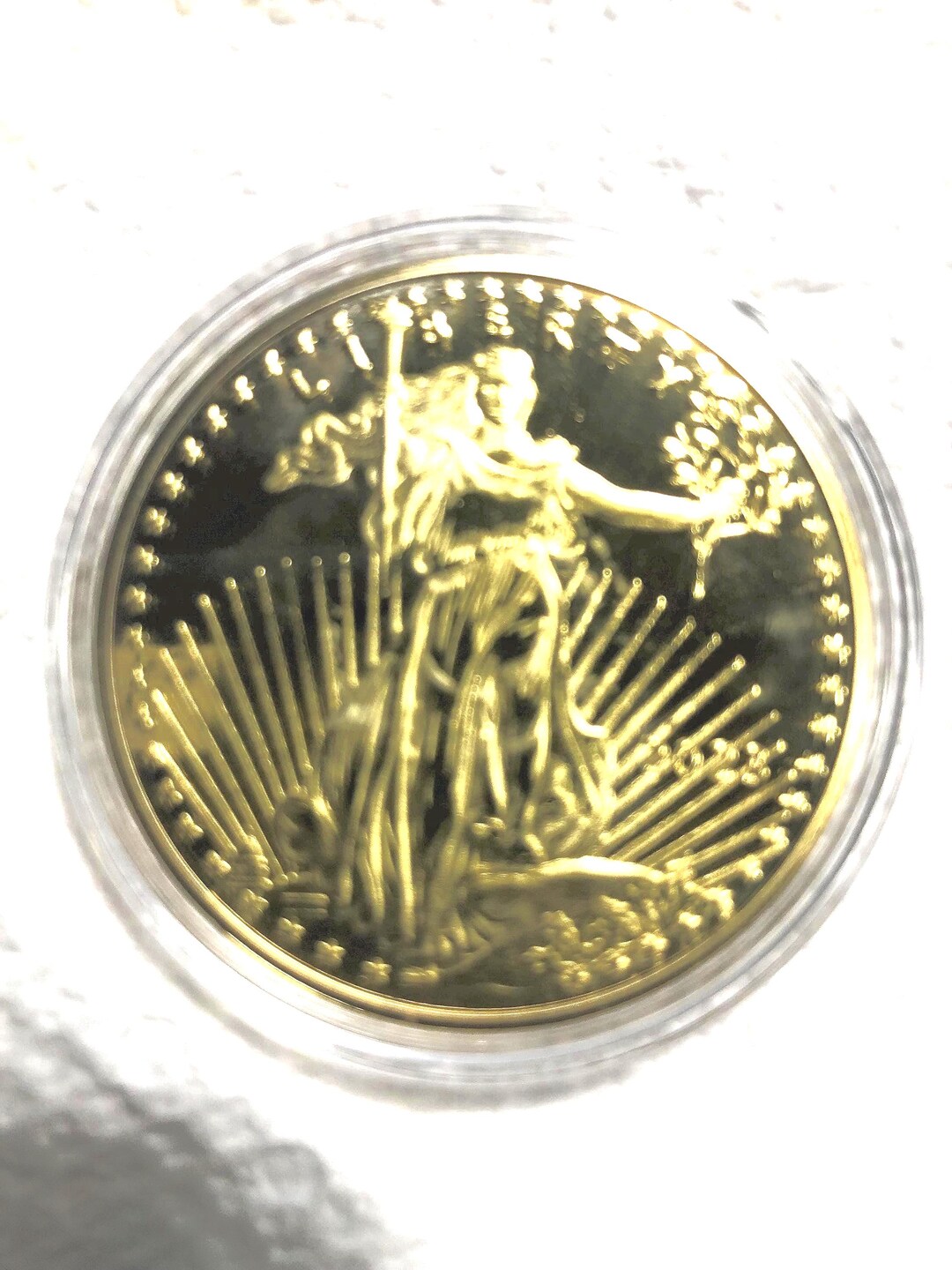 1 Oz American Liberty - Eagle Gold Plated Metal “commemorative” Coin - Etsy