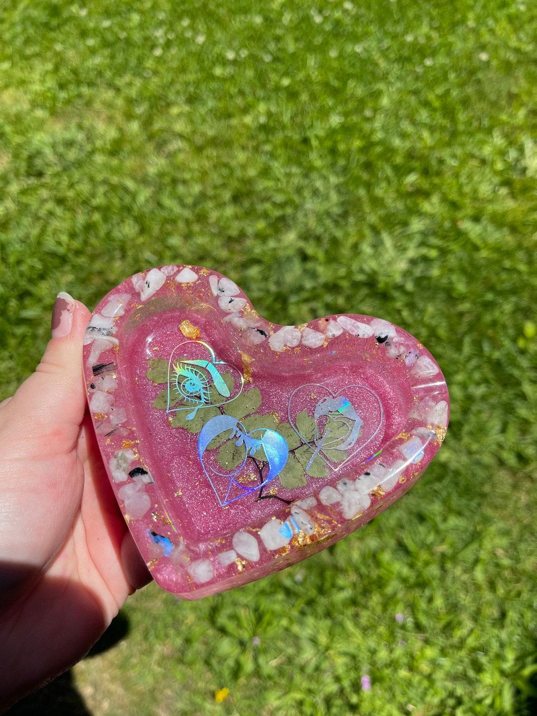 Heart Shaped Ashtray | Crystal Ashtray | Moon Stone Ashtray | Real ...