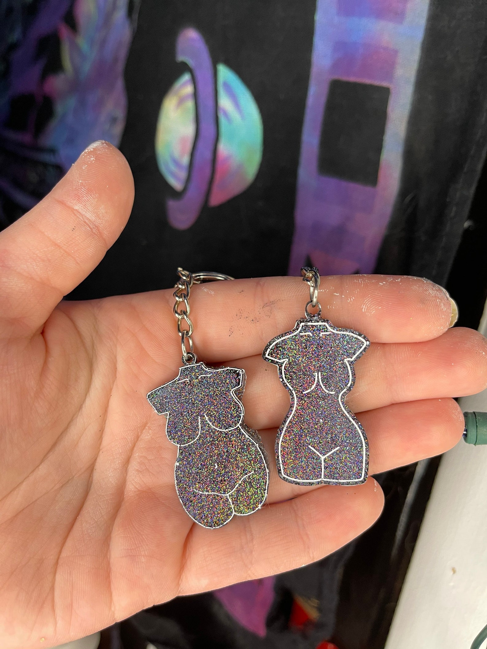 Body positive keychains Holographic women keychain Love | Etsy
