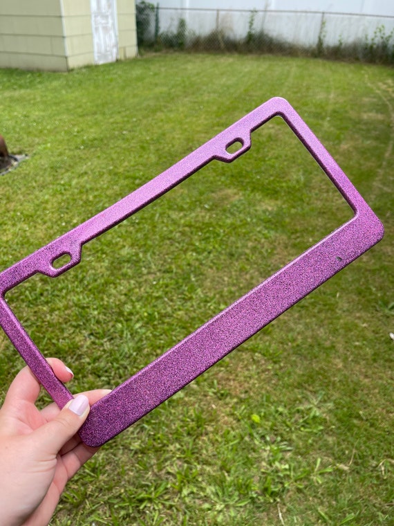 Purple Holographic License Plate Frame Purple Glitter - Etsy